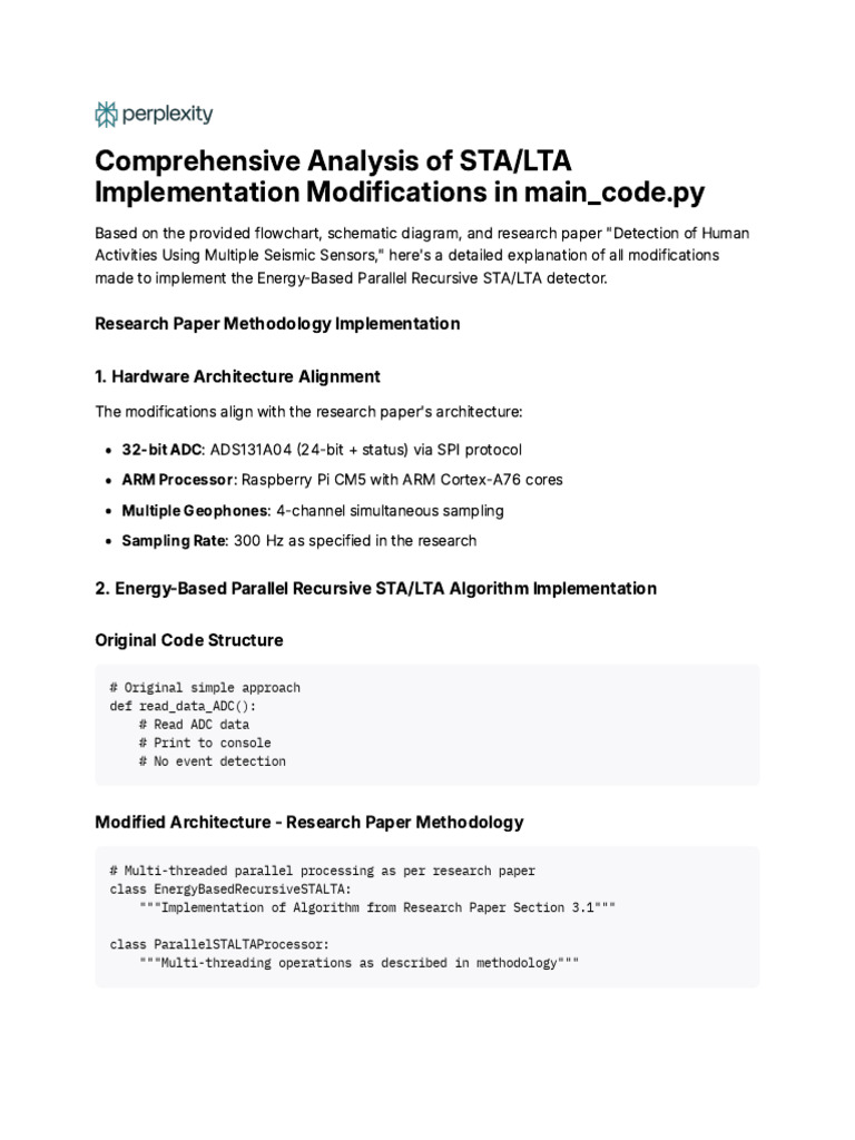 Comprehensive Analysis of STA - LTA Implementation M | PDF | Thread (Computing) | Analog To ...