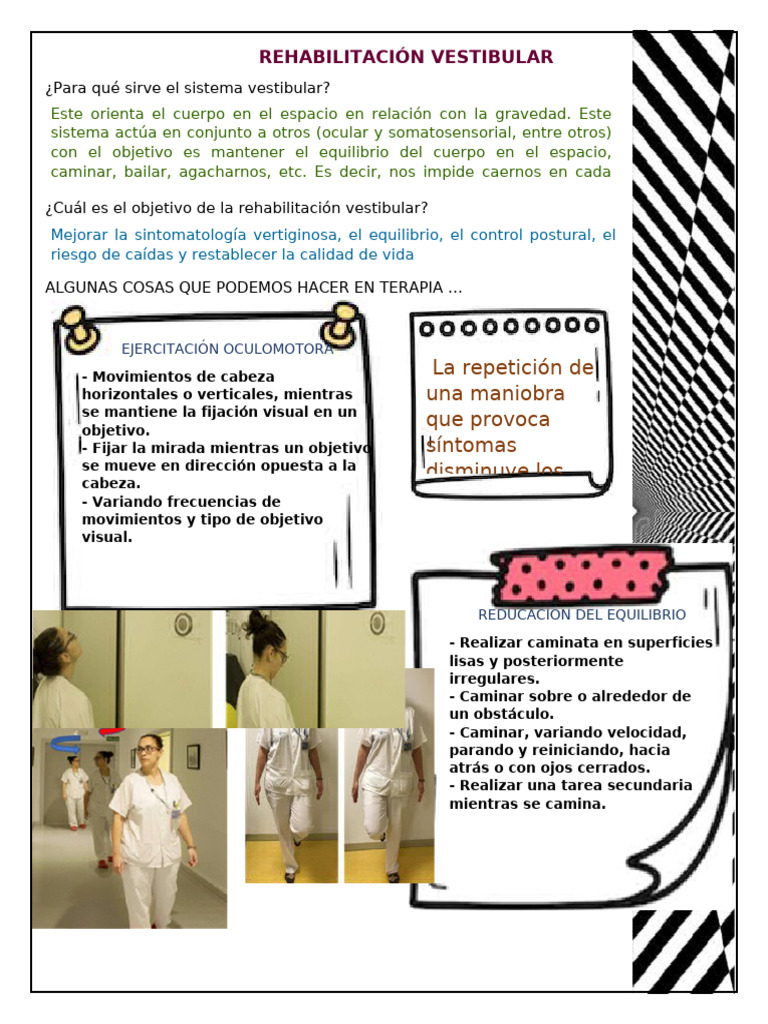 Ejercicios para Rehabilitación Vestibular | PDF