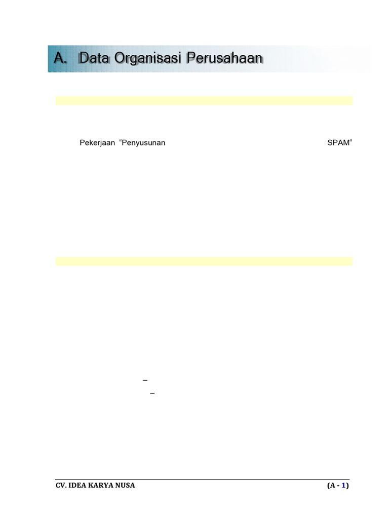 2 Data Organisasi Dan Pengalaman Perusahaan | PDF