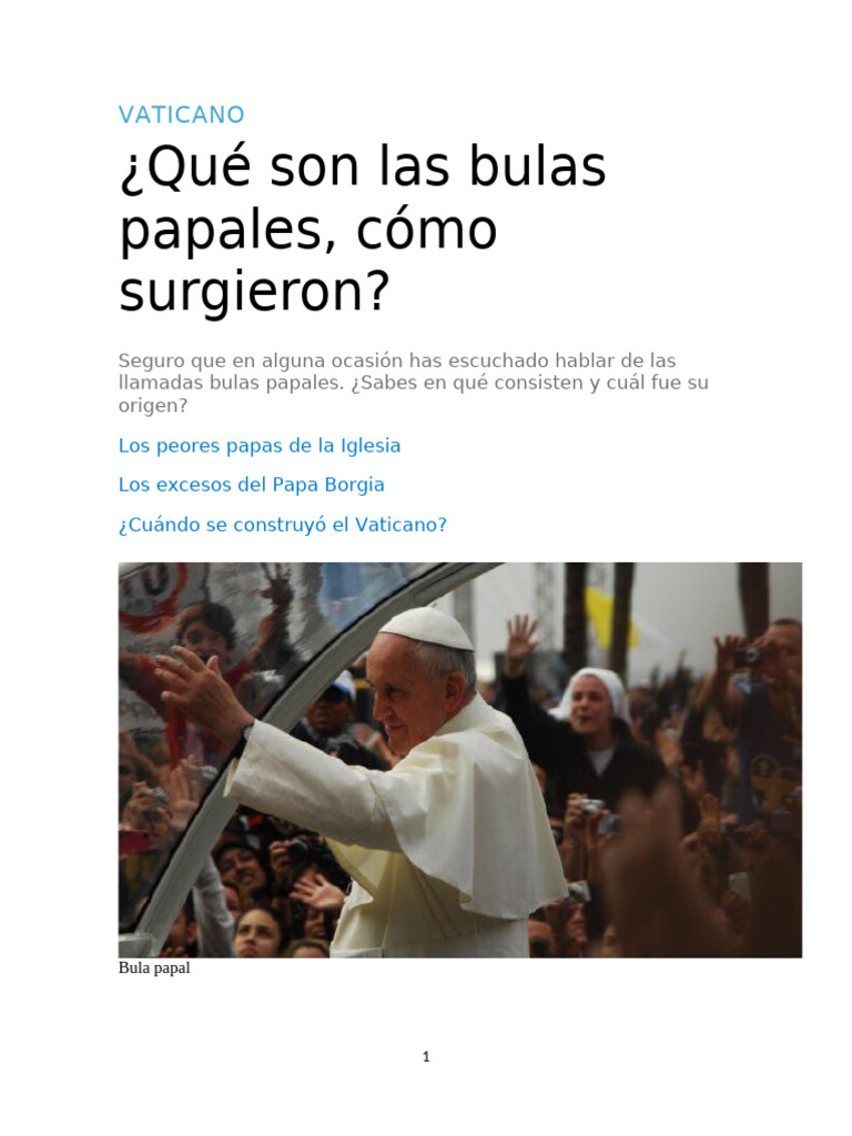 bulas | PDF | Papa | Iglesia Católica