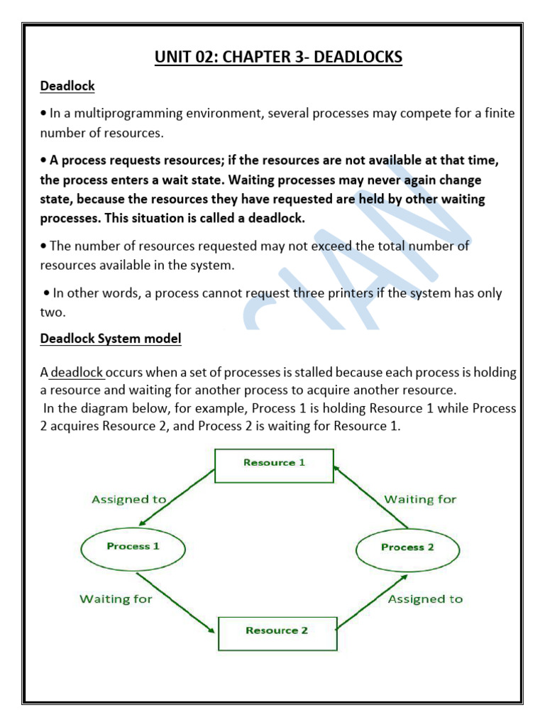U2 c3 Os Sbm-Deadlocks | PDF | Process (Computing) | Concurrency (Computer Science)