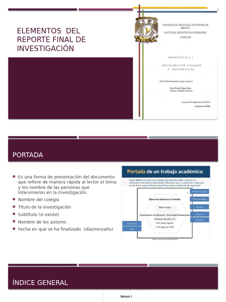 Elementos Del Reporte Final de Investigación p1 | PDF