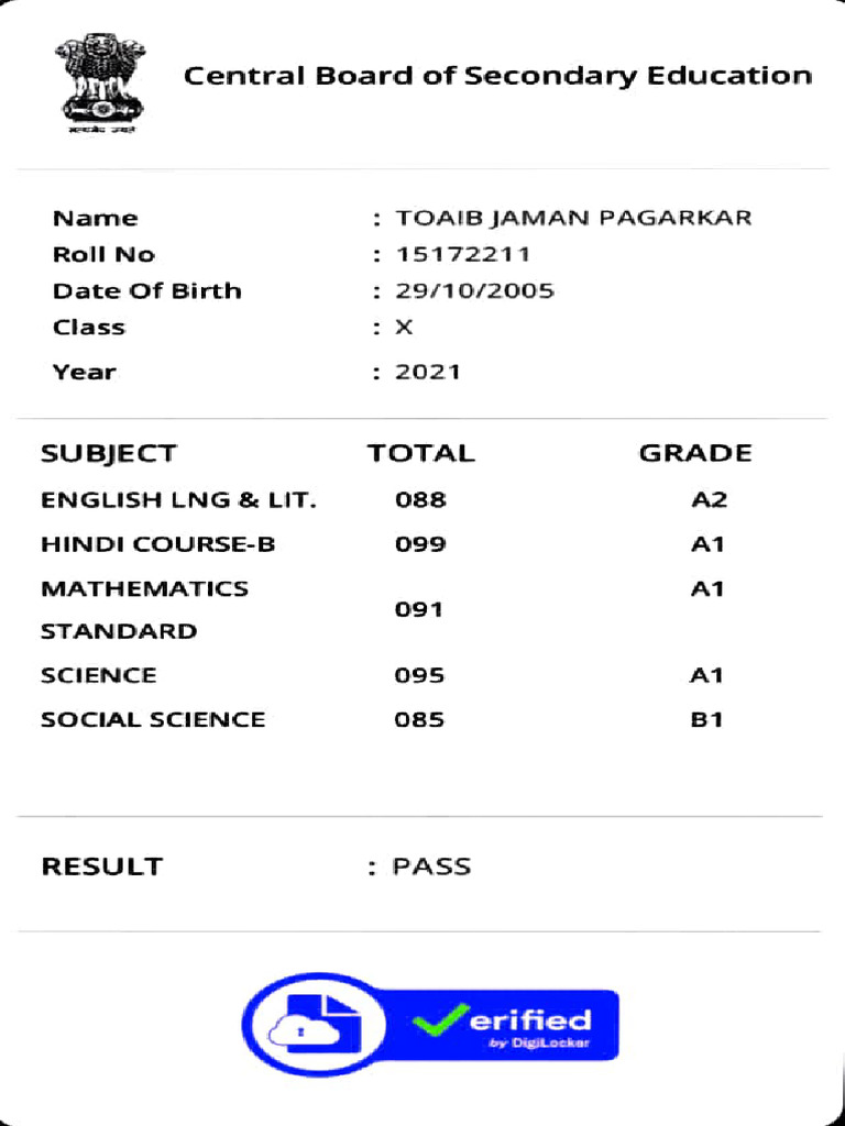 10th Result Digilocker | PDF