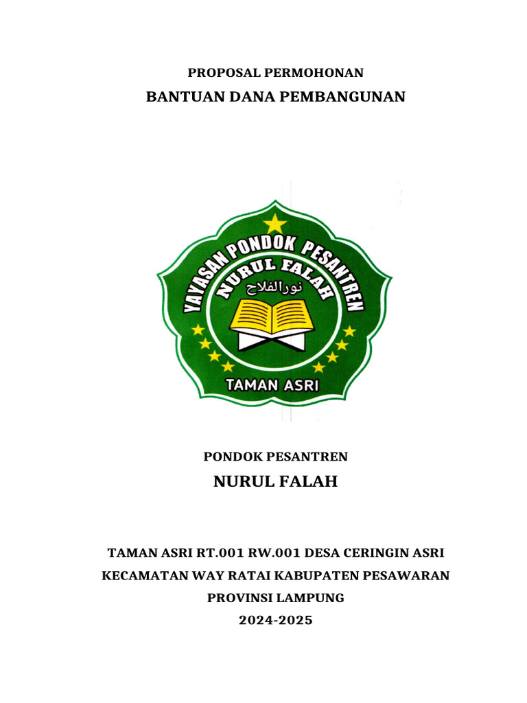 Proposal Pondok Pesantren Nurul Falah | PDF