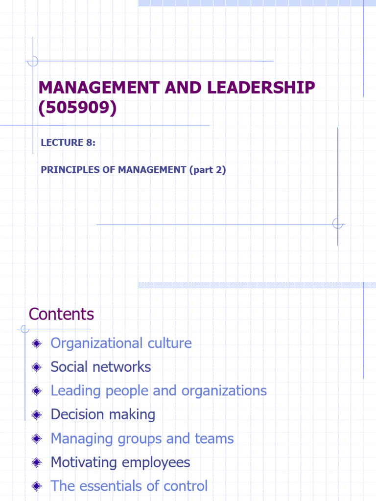 07 Lecture08 Principles of Management | PDF | Organizational Culture ...