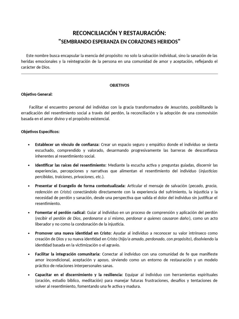 Reconciliación y Restauración - Insut | PDF | Salvación | Amor