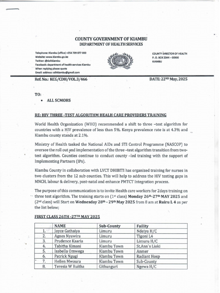 Hiv Three Test Algorithm Health Care Providers Training | PDF