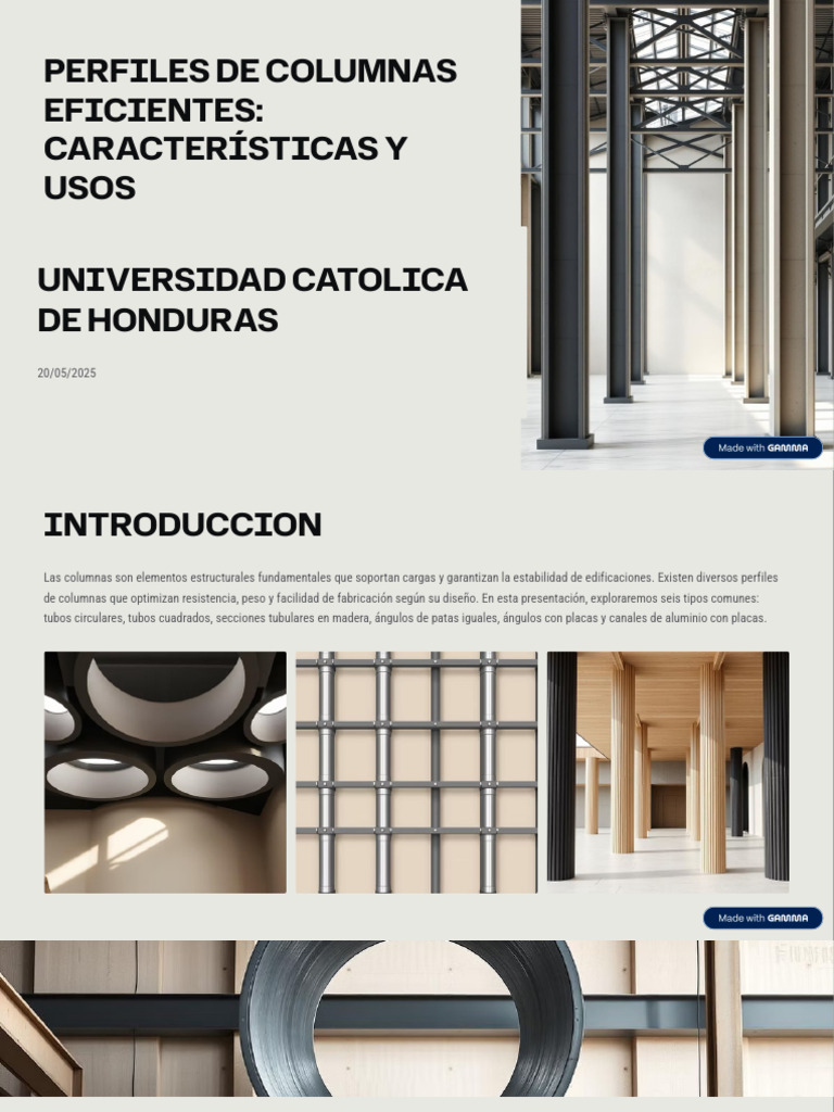 Perfiles de Columnas Eficientes Caracteristicas y Usos | PDF | Columna ...