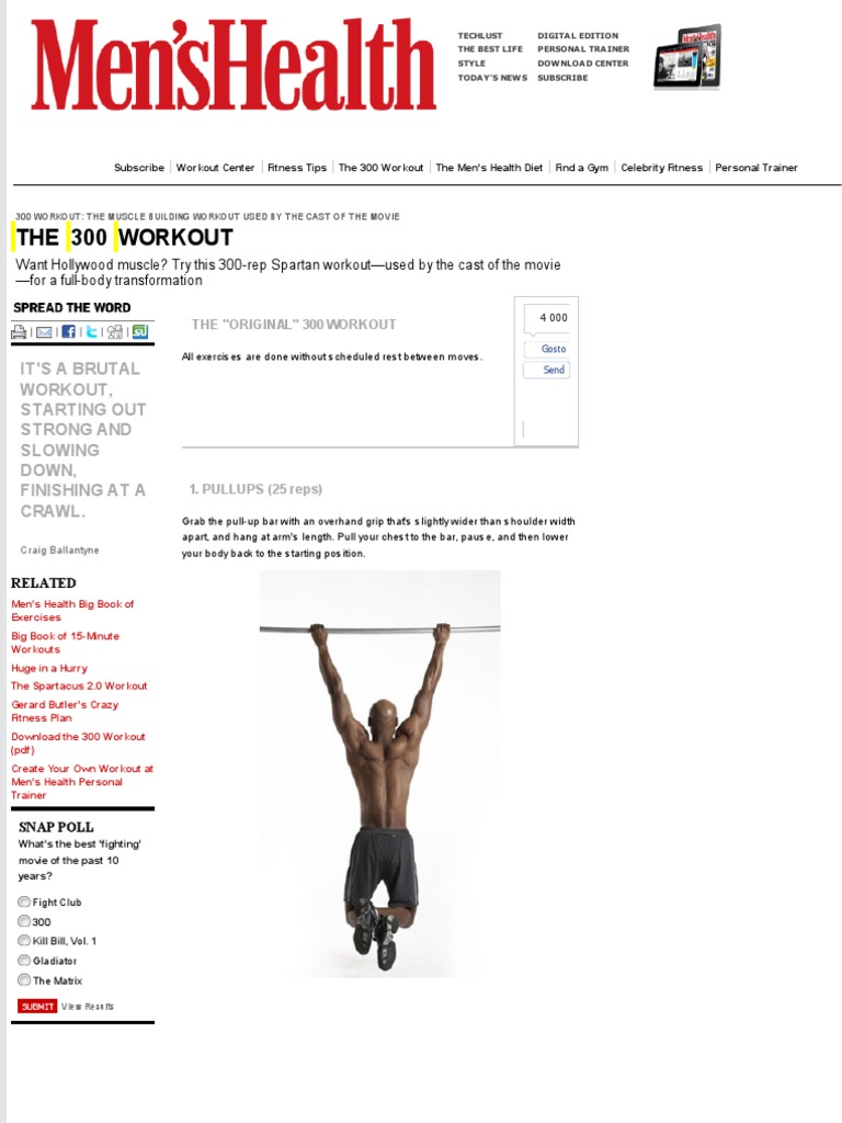 300 Workout: Spartan Fitness Routine | PDF | Recreation | Sports