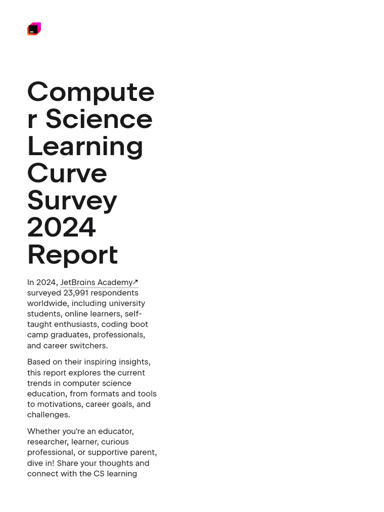 Computer Science Learning Curve Survey 2024 Report | PDF | Academic ...
