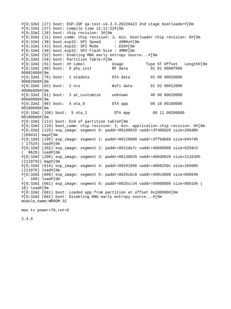 ESP32 Bootloader and Firmware Details | PDF