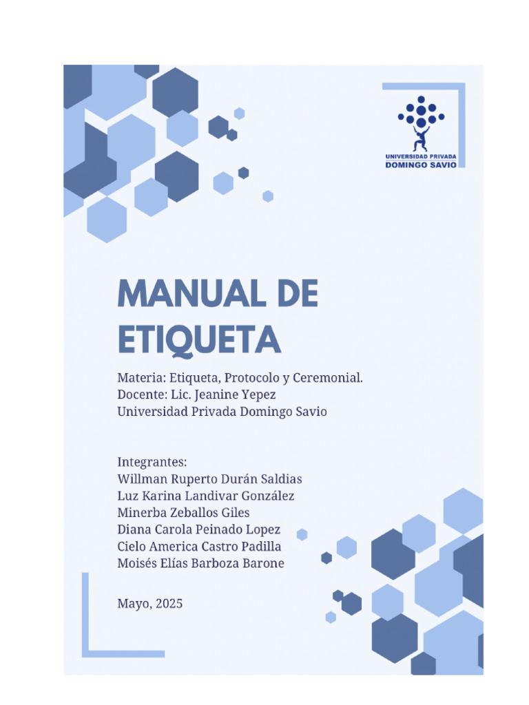 Manual de Etiqueta | PDF | Etiqueta | Comunicación