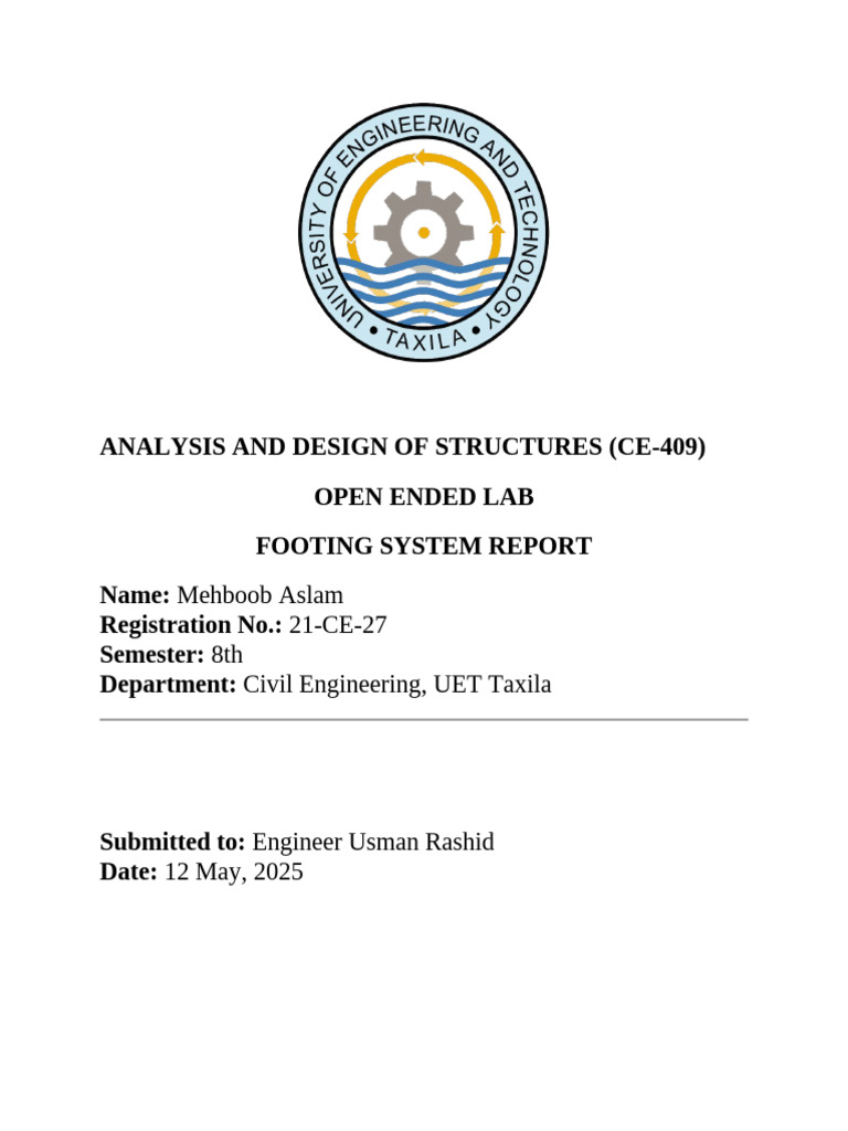 Footing System Structural Integrity Report | PDF | Foundation ...