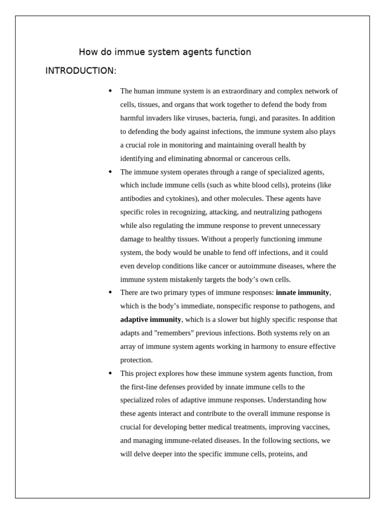 How Do Immue System Agents Function | PDF | Immune System | Antibody
