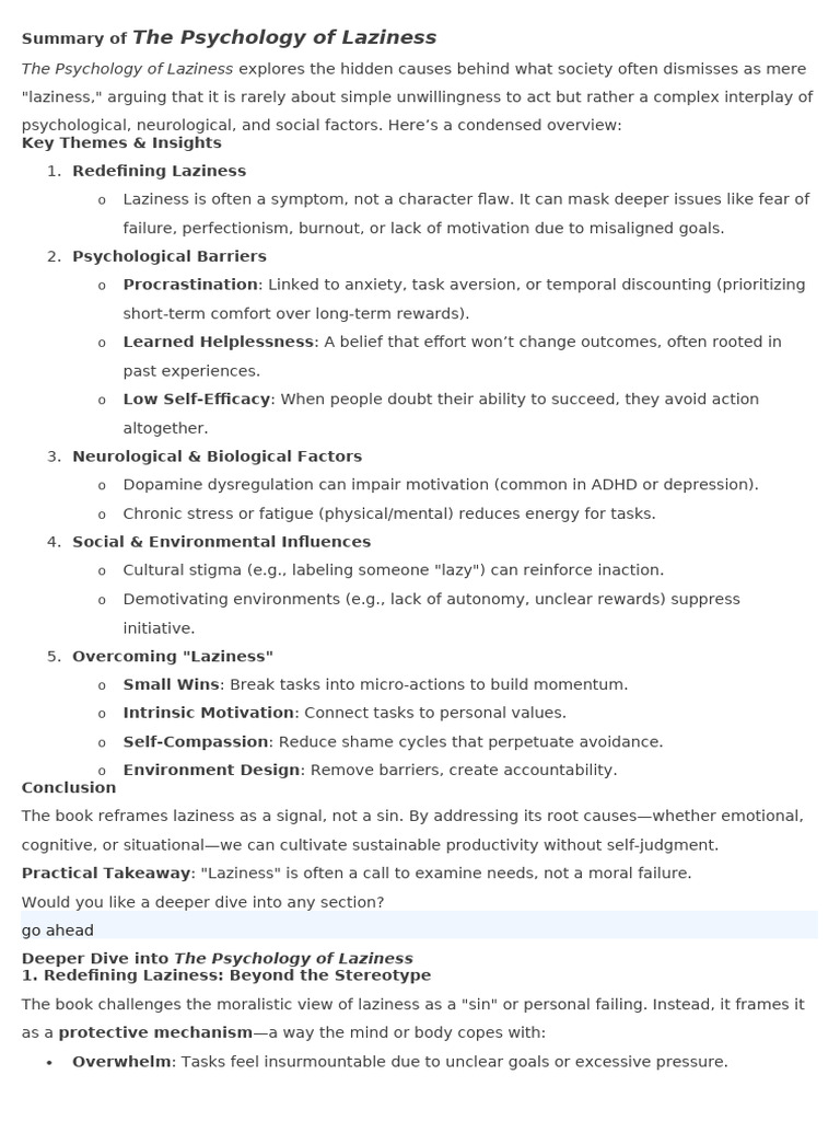 The Psychology of Laziness | PDF | Professional Skills | Procrastination