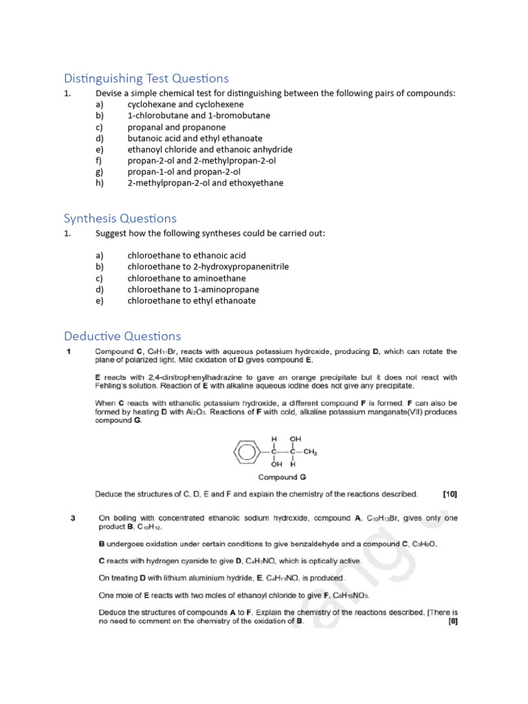 Org Chem Qns | PDF