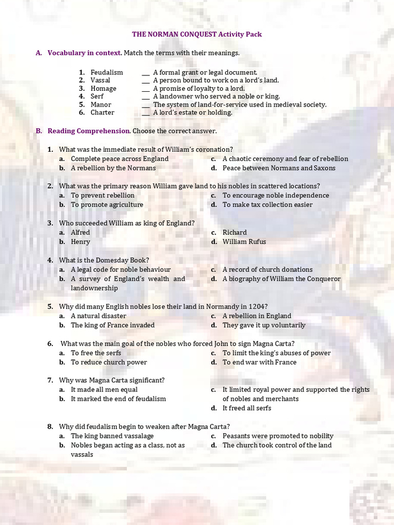 KS1 Feudalism and William's Reign | PDF | Normans | William The Conqueror
