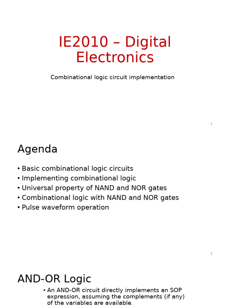 Combinational Logic Circuit Implementation Pdf Logic Gate Boolean