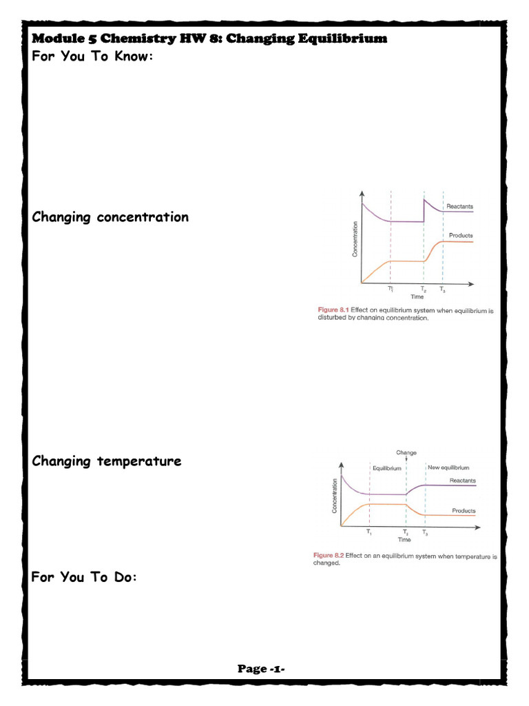 M5 Chemistry Homework 8 - Changing Equilibrium | PDF | Chemical ...