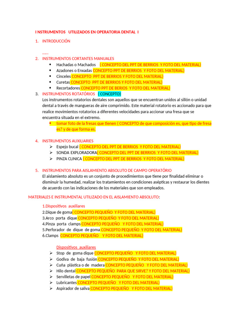 Estructura Ope1 | PDF | Ramas de Odontología | Boca