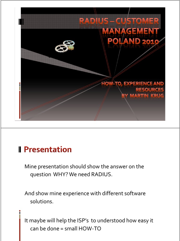 Mine Presentation Should Show The Answer On The Question WHY? We Need RADIUS | PDF ...
