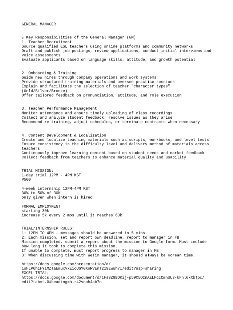 General Manager | PDF