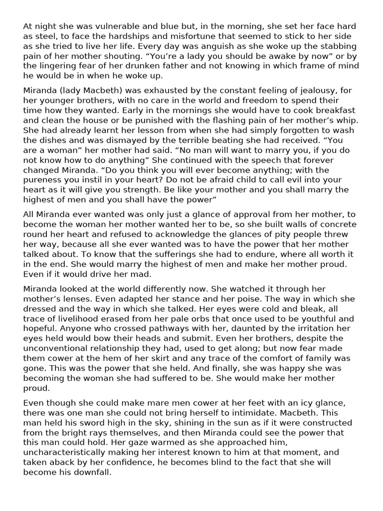 Lady Macbeth's Backstory - Creative Writing | PDF