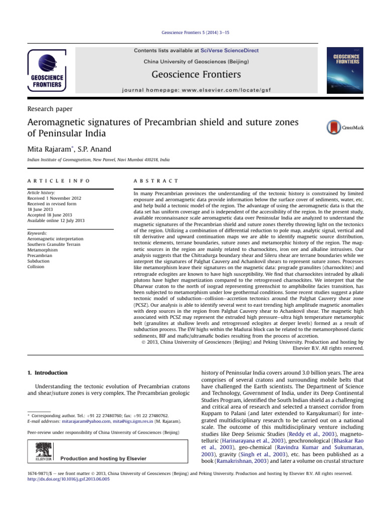 Aeromagnetic Signatures of Precambrian Shield | PDF | Rocks | Petrology