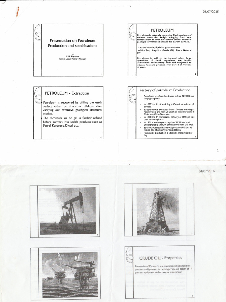 Petroleum Production and Specifications | PDF