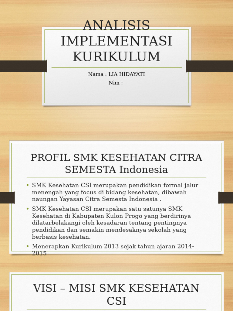 ANALISIS IMPLEMENTASI KURIKULUM | PDF