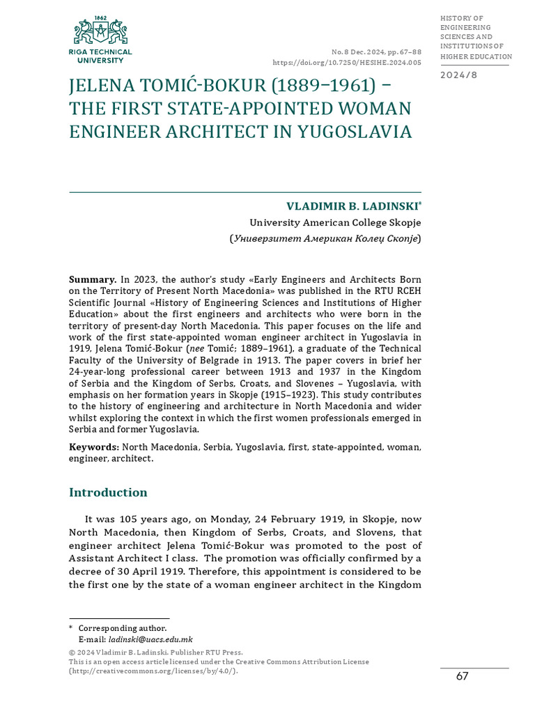 Jelena Tomic-Bokur 1889-1961 - The First State-App | PDF | Serbia | Socialist Federal Republic ...