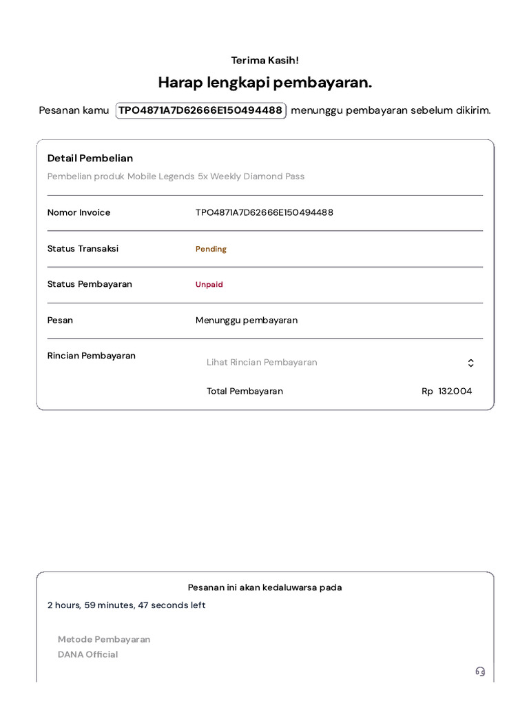 Invoice TPO4871A7D62666E150494488 - TAKAPEDIA - Platform Top Up Game ...