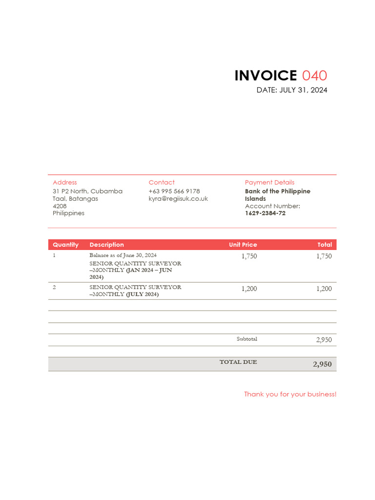 INVOICE 040 - Kyra Beenky Aala July 2024 | PDF