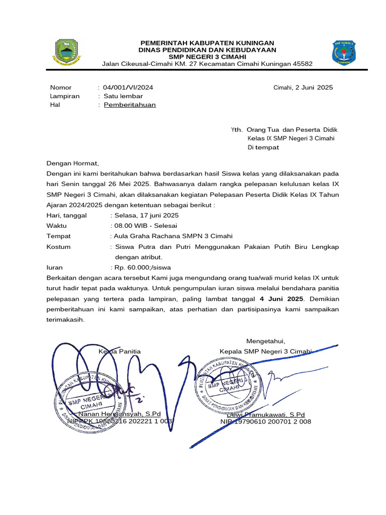 Surat Pemberitahuan 2025 | PDF