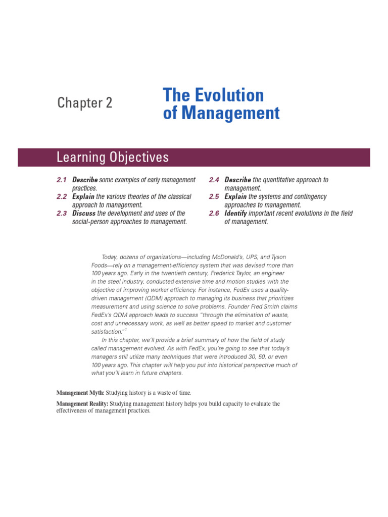 Ch. 2 (16e) - The Evolution of Management | PDF | Bureaucracy | Business