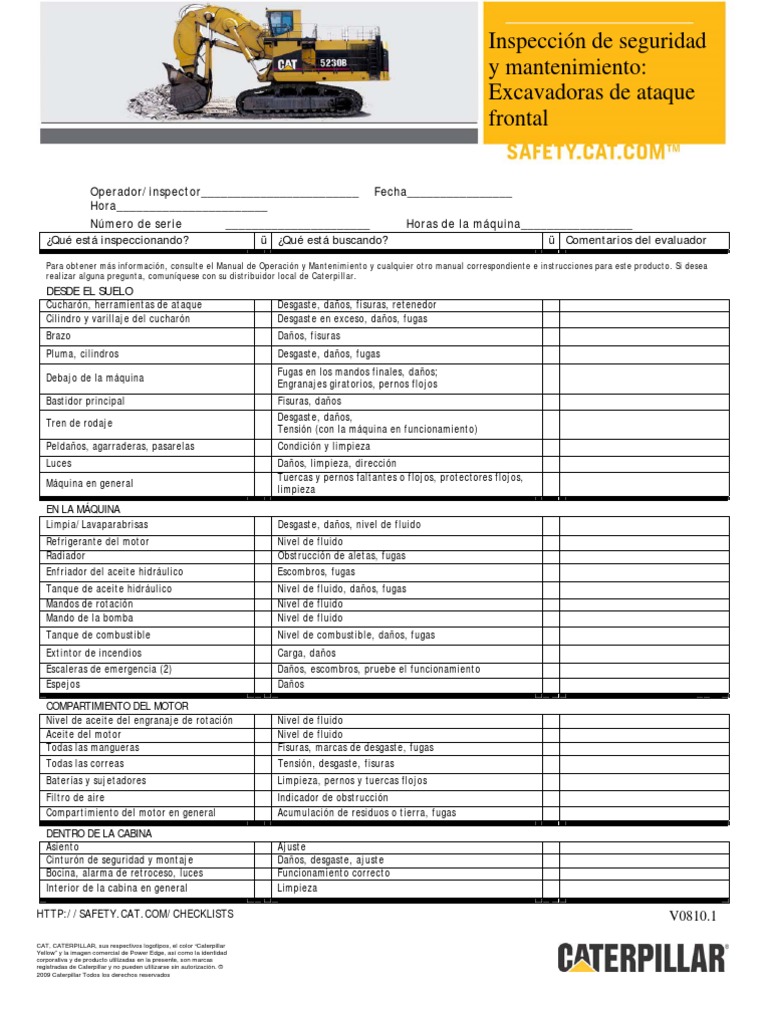 ES - Safety & Maintenance Checklist-Front Shovel Excavators - V0810.1 ...