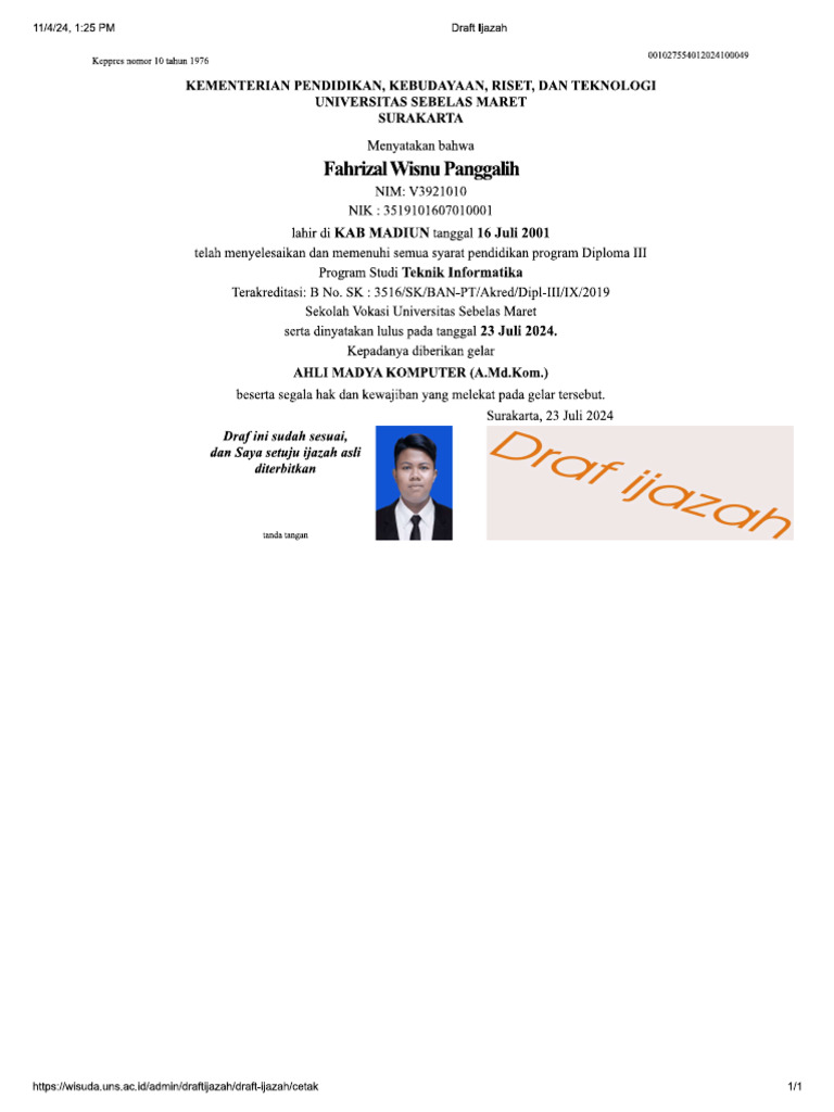 Draft Ijazah | PDF
