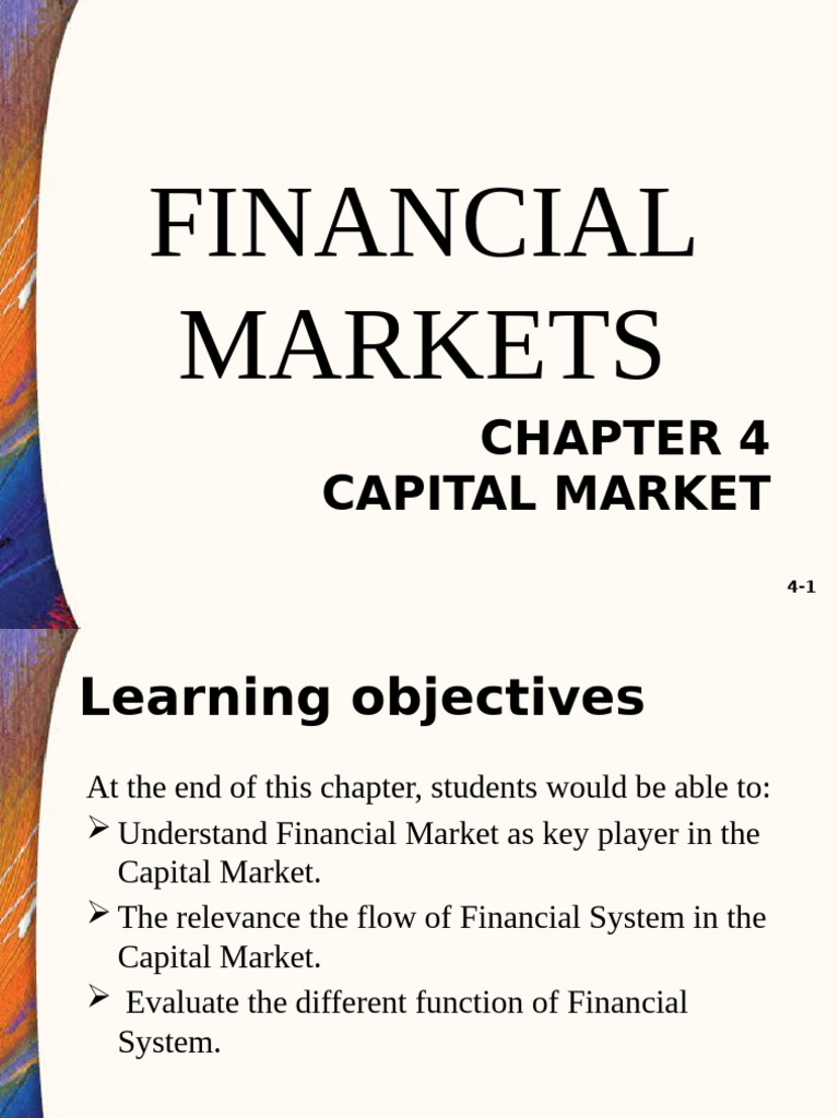 Chapter 4 - Financial Market | PDF | Financial Markets | Derivative ...