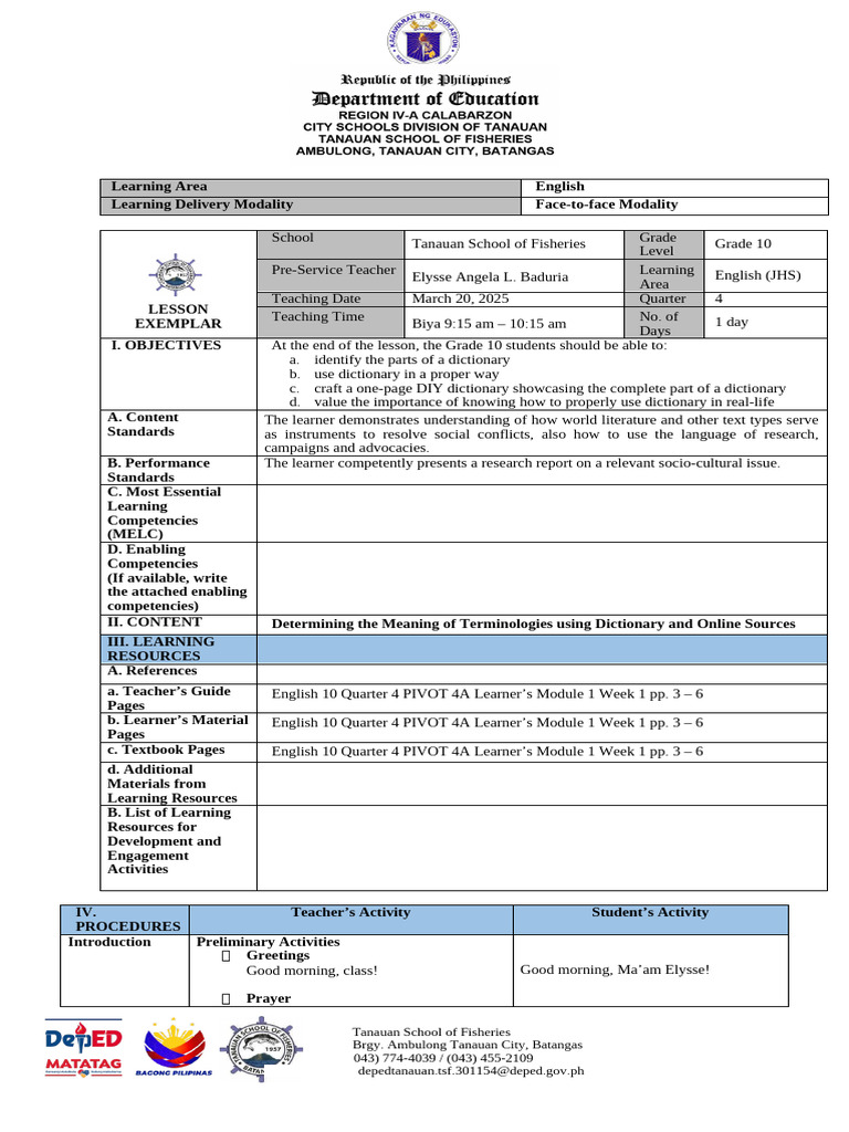 Determining The Meaning of Terminologies Using Dictionary, Thesaurus ...