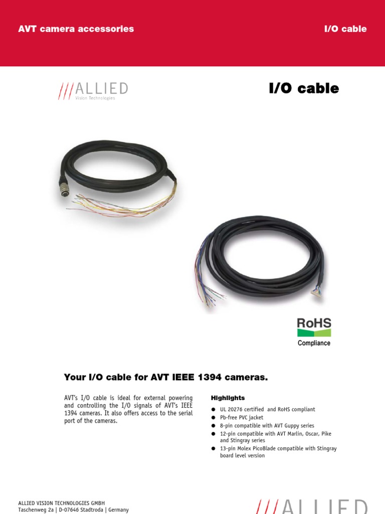 Acc Cable DataSheet K1200xxx AVT IOcable V2.4.1 en | PDF | Electrical ...