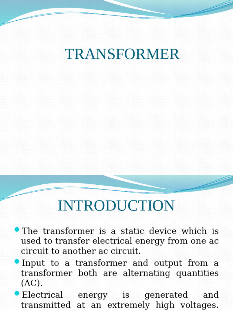 Presentation On Transformer & Star Delta Starting | PDF | Transformer | Alternating Current
