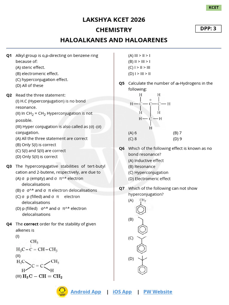 68259e32f7c365e07243cef6 - ## - Haloalkanes and Haloarenes - DPP 03 (Of Lec. 04) - Lakshya KCET ...