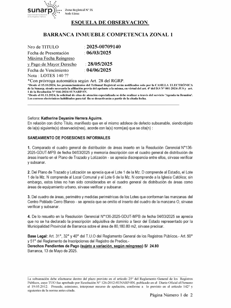 Obs Cerro Blanco 05-2025 | PDF