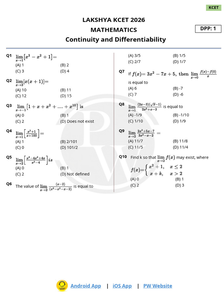 683438353c3b7c35d0d2f8cb - ## - Continuity and Differentiability - DPP ...