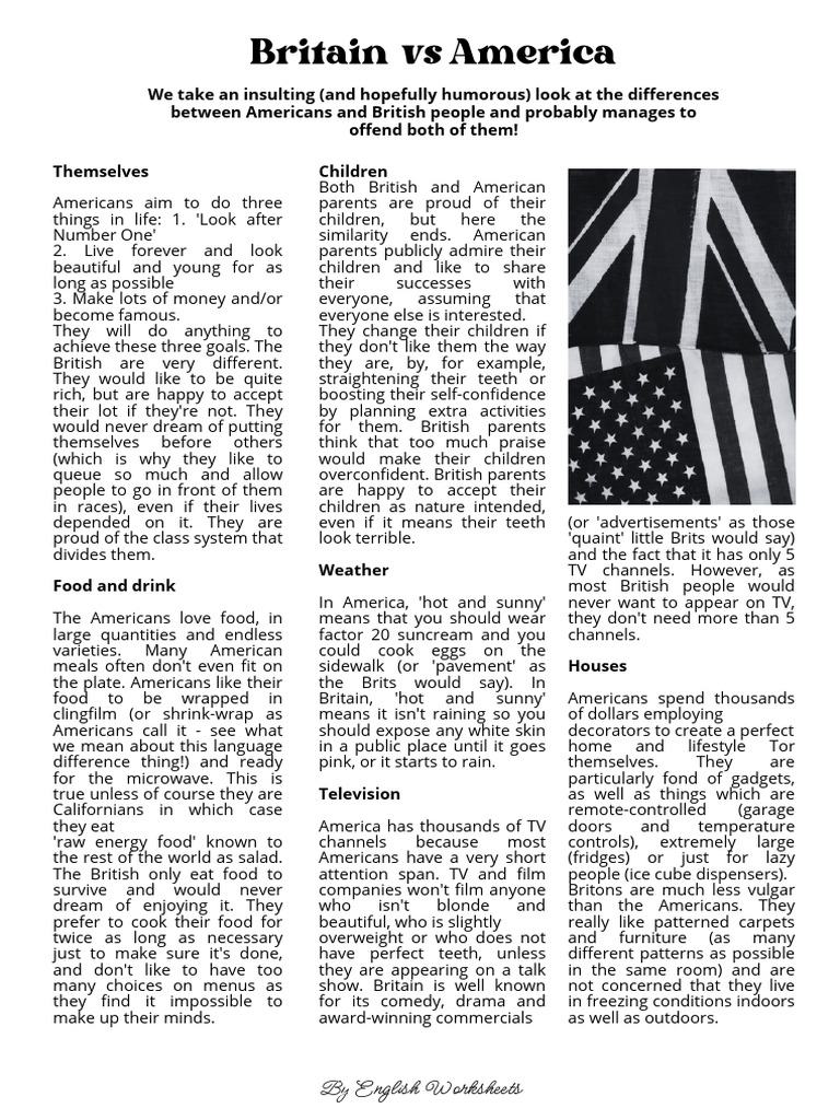Britain Vs America PDF | PDF | English Language | Adjective