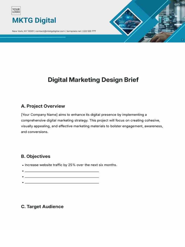 Digital Marketing Design Brief Template | PDF