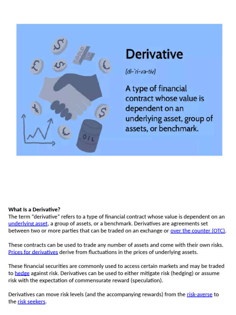 Derivative Instruments | PDF | Derivative (Finance) | Futures Contract