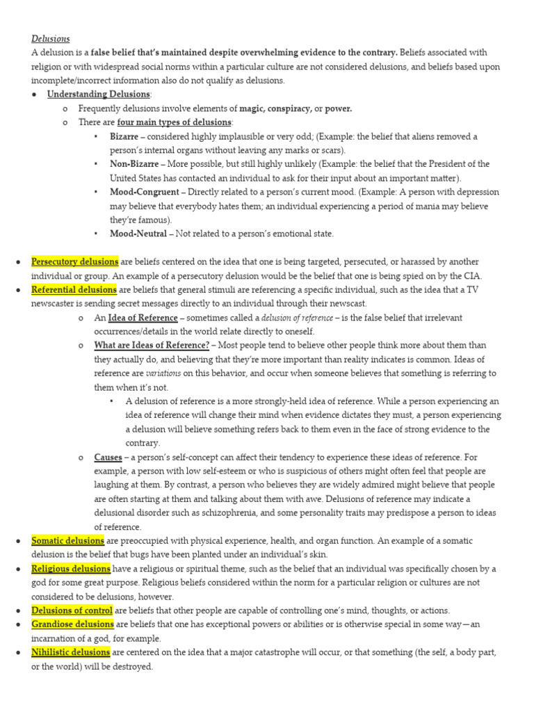 Psychology of Delusions - Understanding Delusional Thought Types ...
