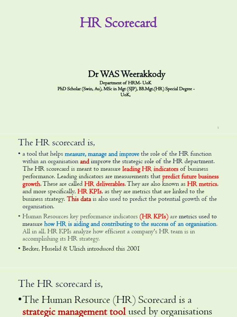 UG - 2025 - HR Scorecard LMS | PDF | Performance Indicator | Employee ...