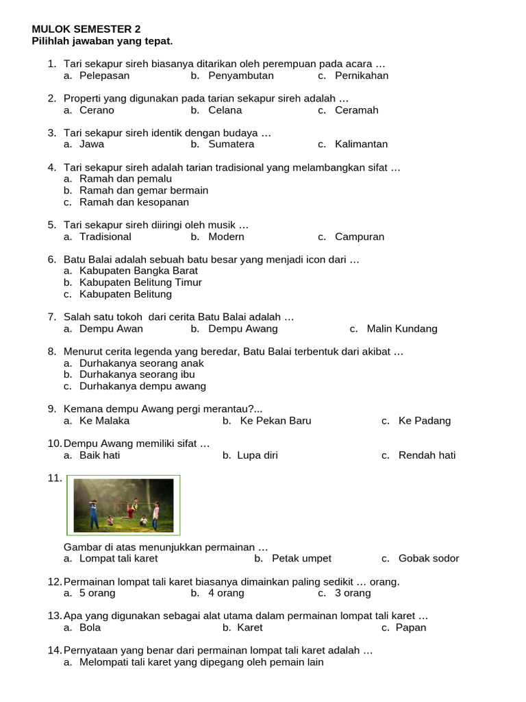 Mulok Semester 2 | PDF